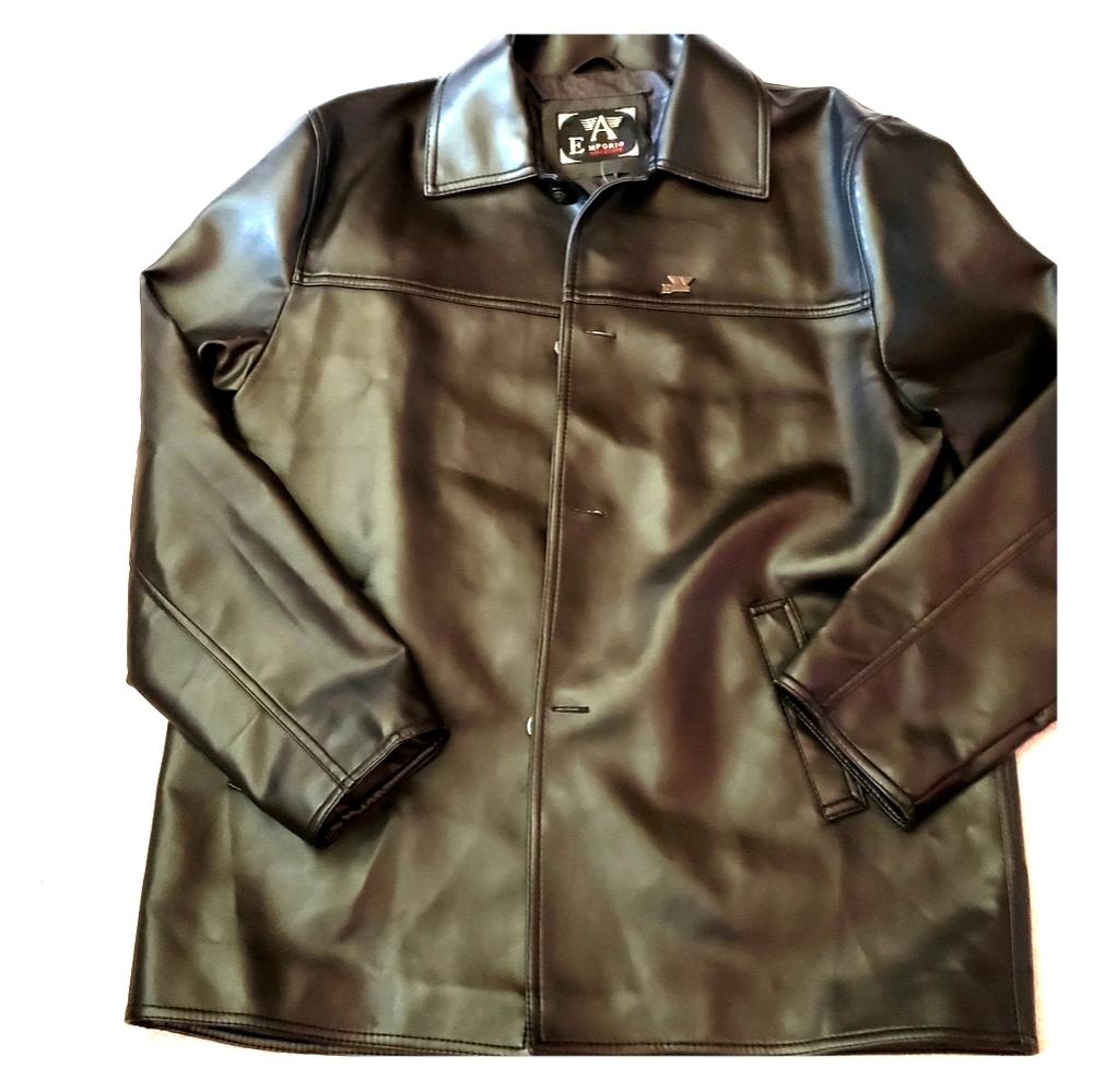 Emporio Collezione Faux Leather Coat - Gem